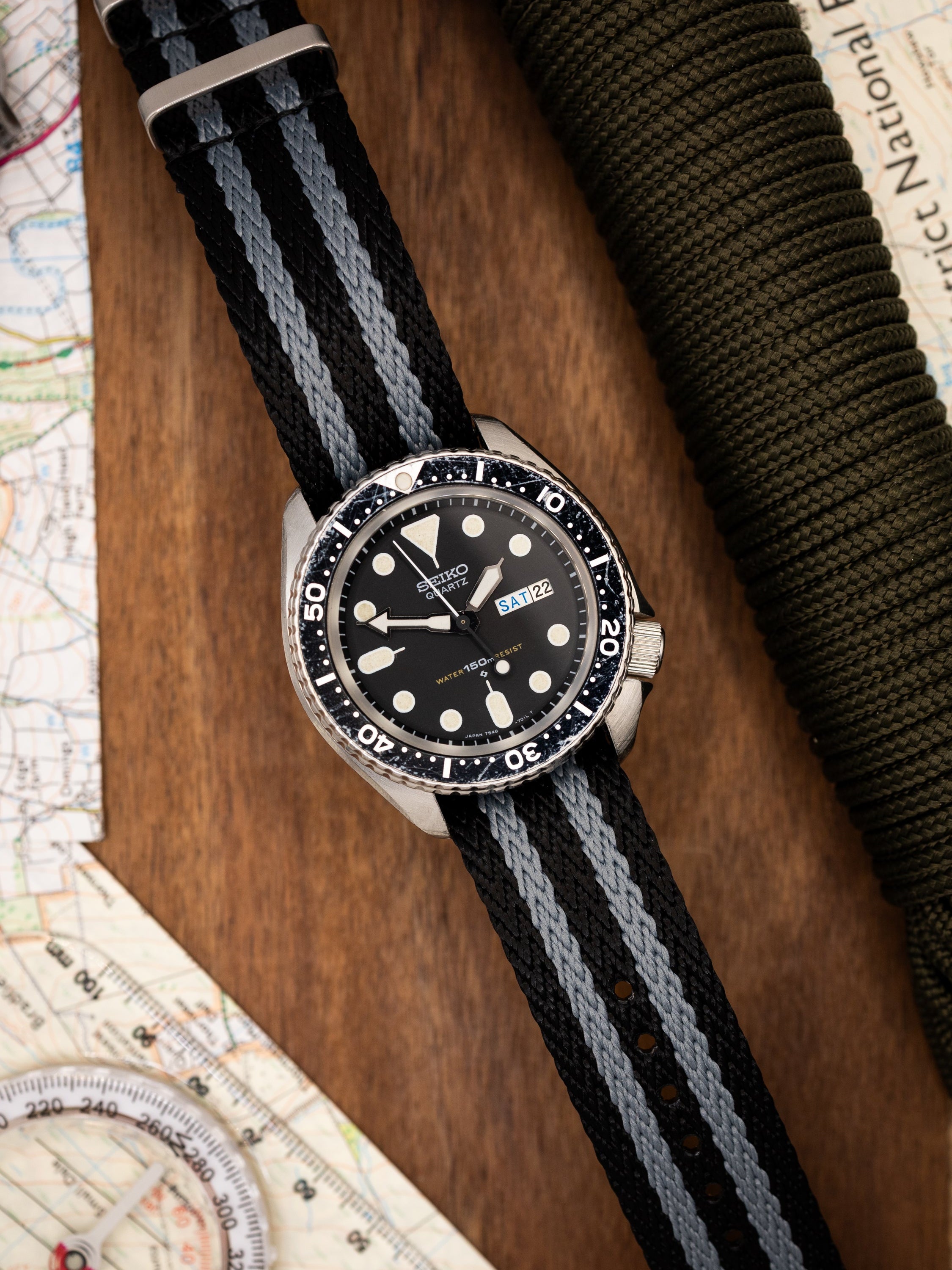 Premium Herringbone James Bond Spectre Nylon Single Pass Watch Strap ...