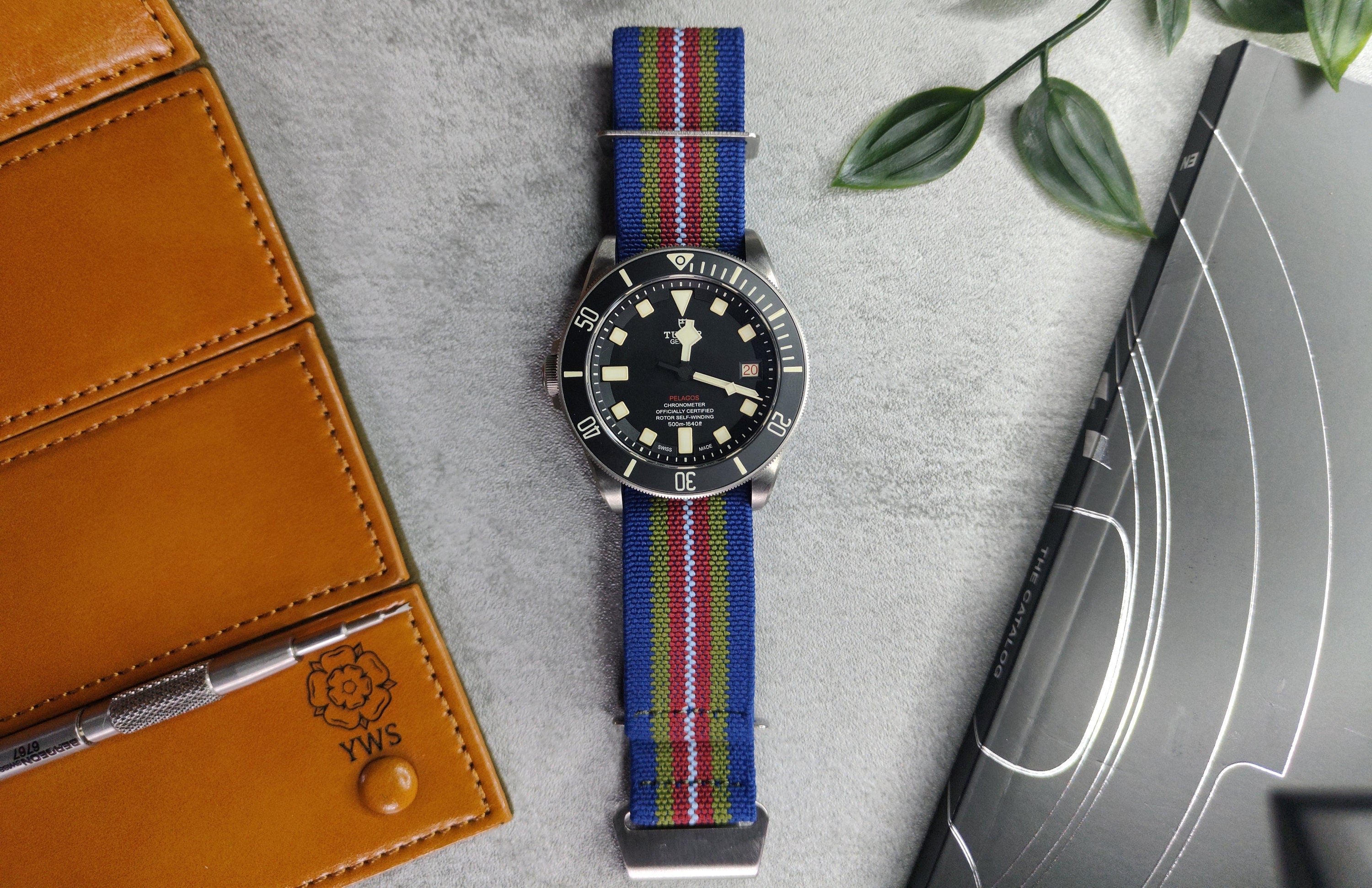 Marine Nationale Style Parachute Elastic Watch Strap - Blue Green Red ...